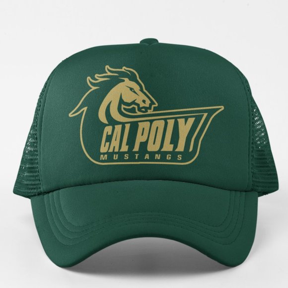 Team Fans | Accessories | New Cal Poly Mustangs 200 Retro Logo Foam Trucker Mesh Snapback Hat ...